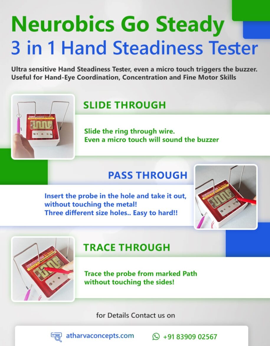 Neurobics Go Steady - Innovative 3 in 1 Hand Steadiness Tester - Atharv ...